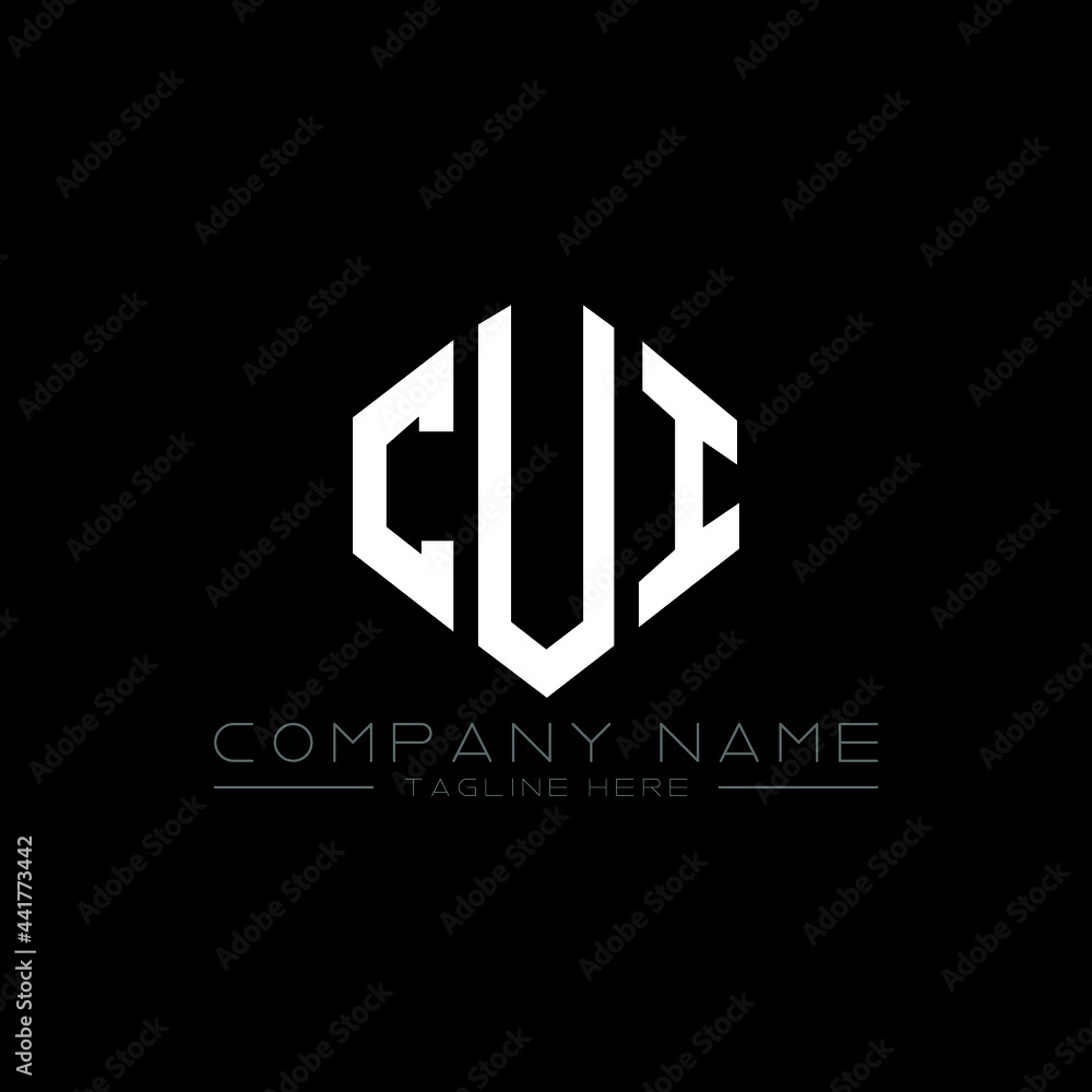 CUI letter logo design with polygon shape. CUI polygon logo monogram ...