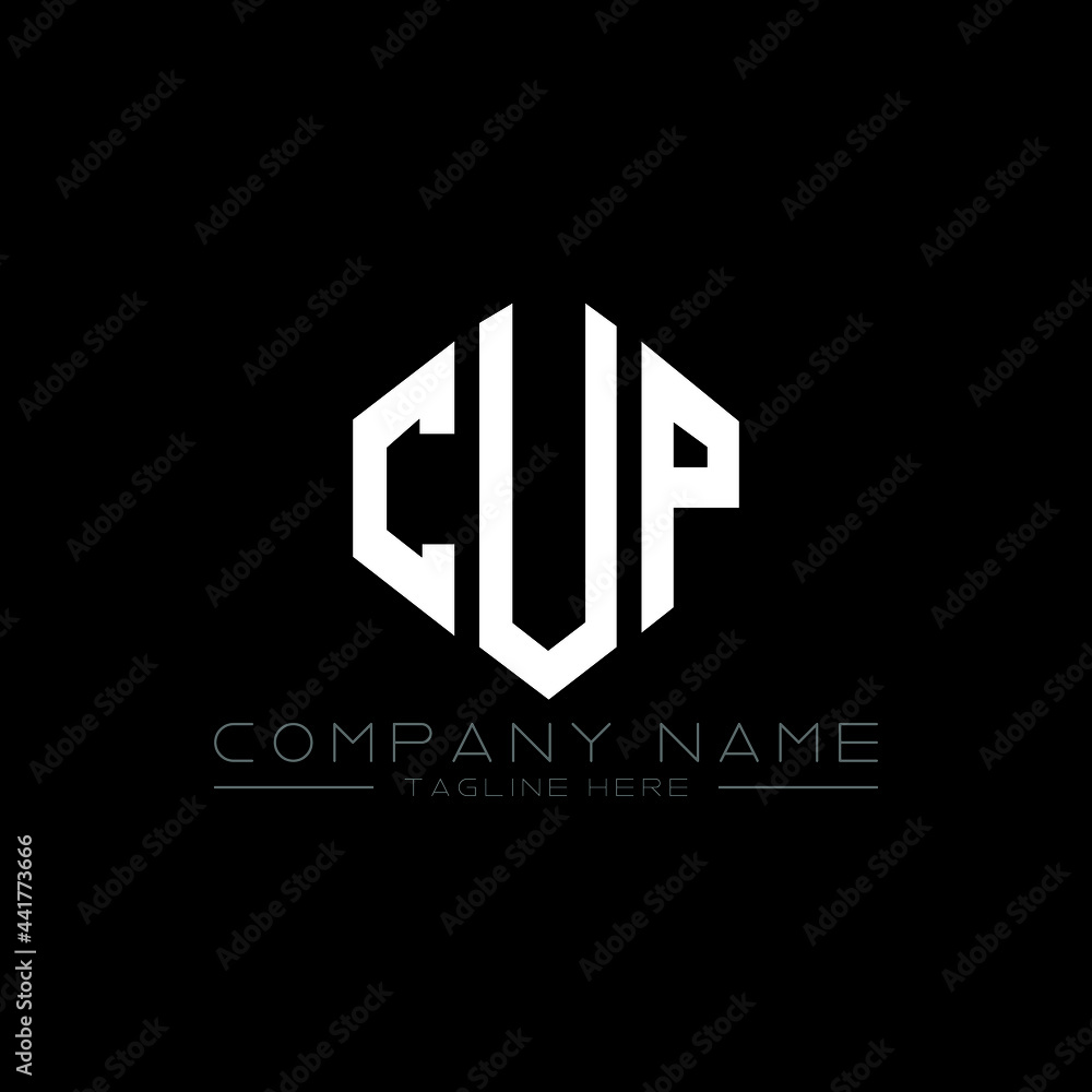 CUP letter logo design with polygon shape. CUP polygon logo monogram ...