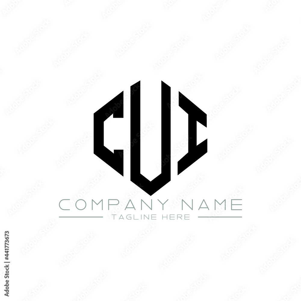 CUI letter logo design with polygon shape. CUI polygon logo monogram ...