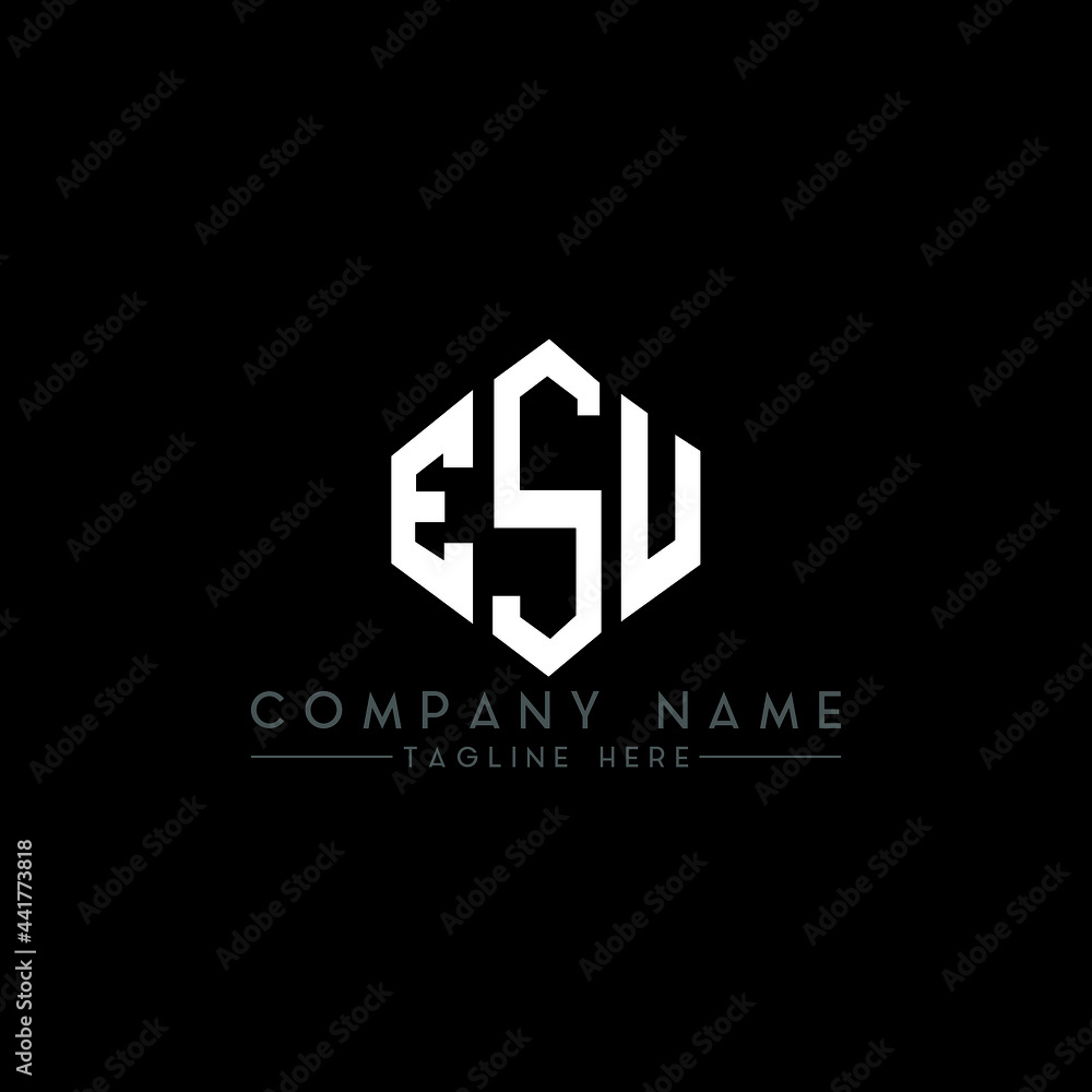 ESU letter logo design with polygon shape. ESU polygon logo monogram ...