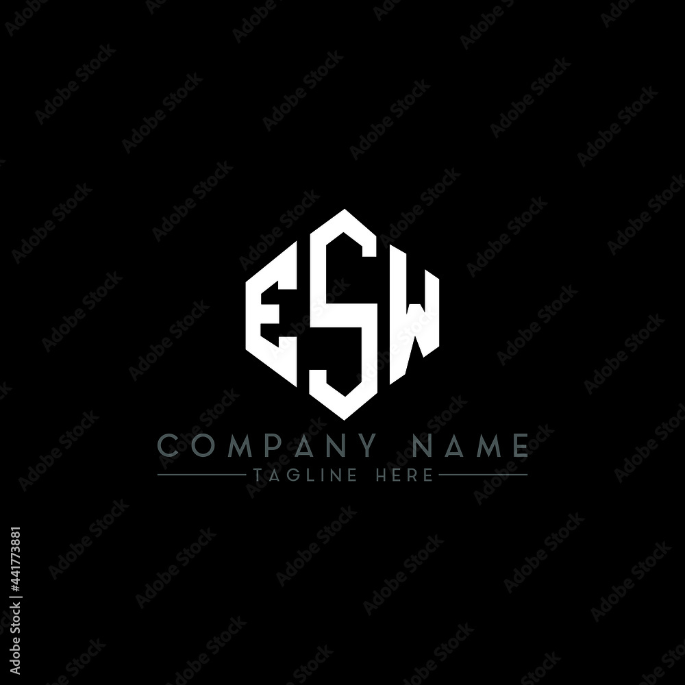 ESW letter logo design with polygon shape. ESW polygon logo monogram ...