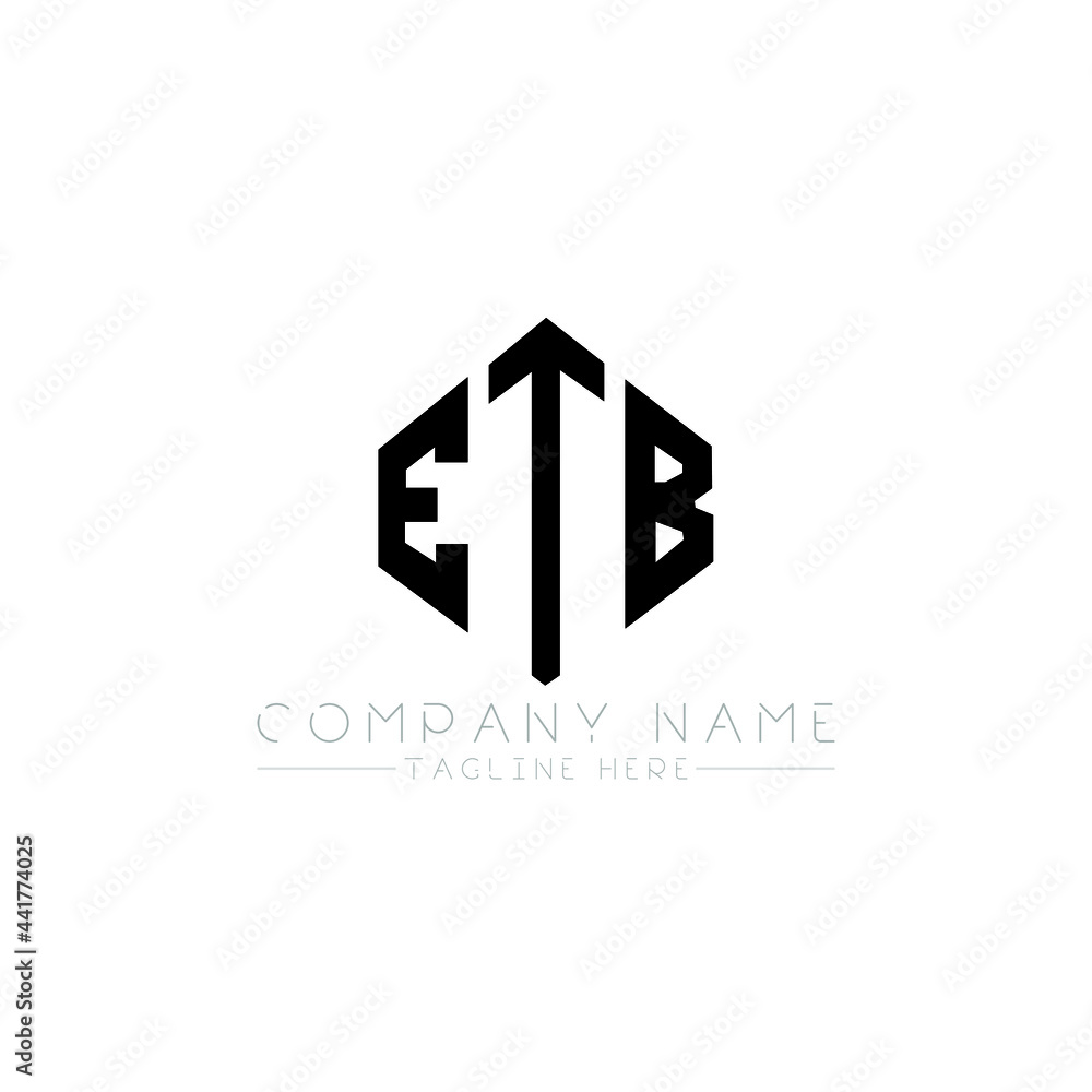 ETB letter logo design with polygon shape. ETB polygon logo monogram ...