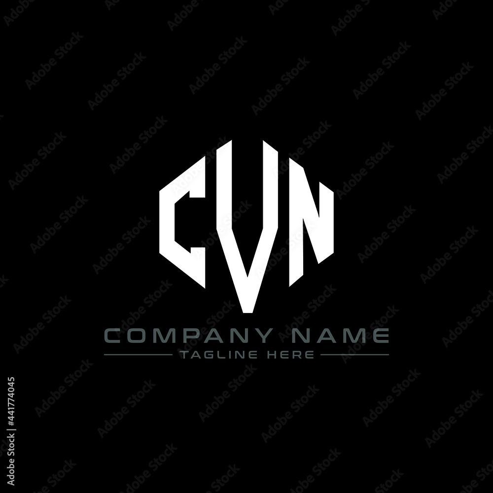 CVN letter logo design with polygon shape. CVN polygon logo monogram ...