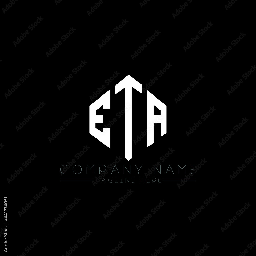 ETA letter logo design with polygon shape. ETA polygon logo monogram ...