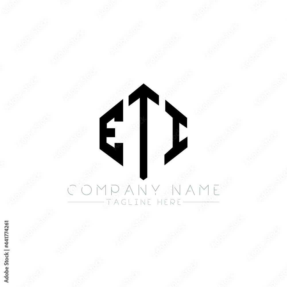 ETI letter logo design with polygon shape. ETI polygon logo monogram ...