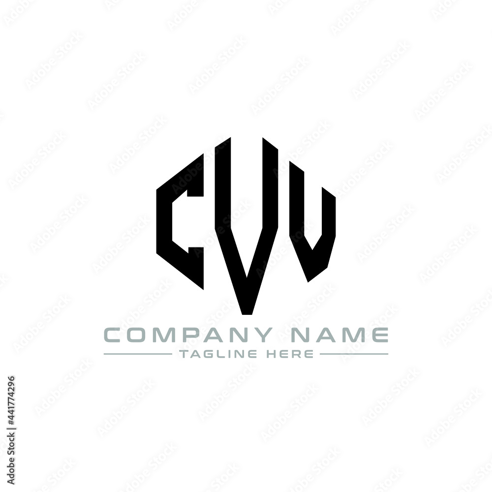 CVV letter logo design with polygon shape. CVV polygon logo monogram ...