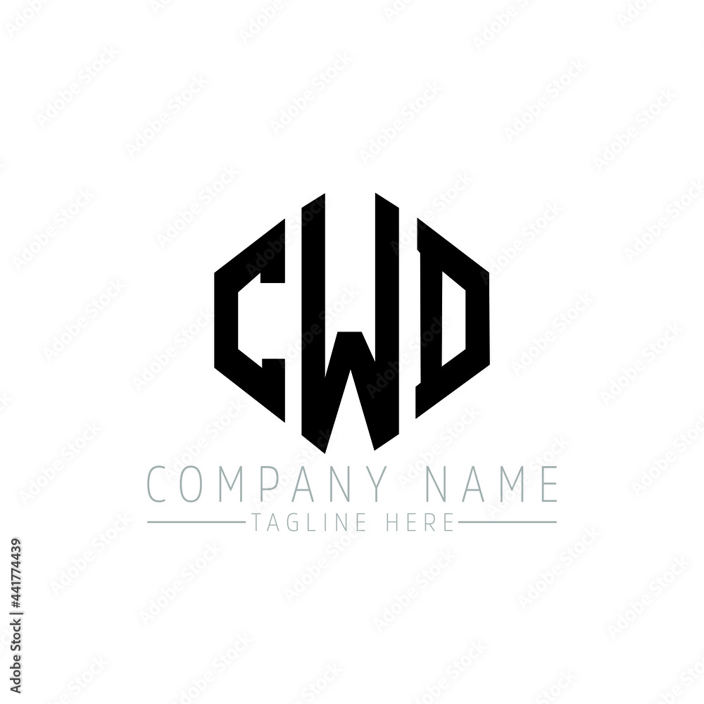 CWD letter logo design with polygon shape. CWD polygon logo monogram ...