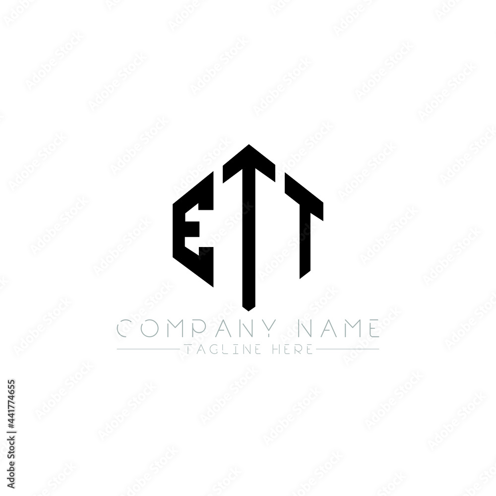 ETT letter logo design with polygon shape. ETT polygon logo monogram ...