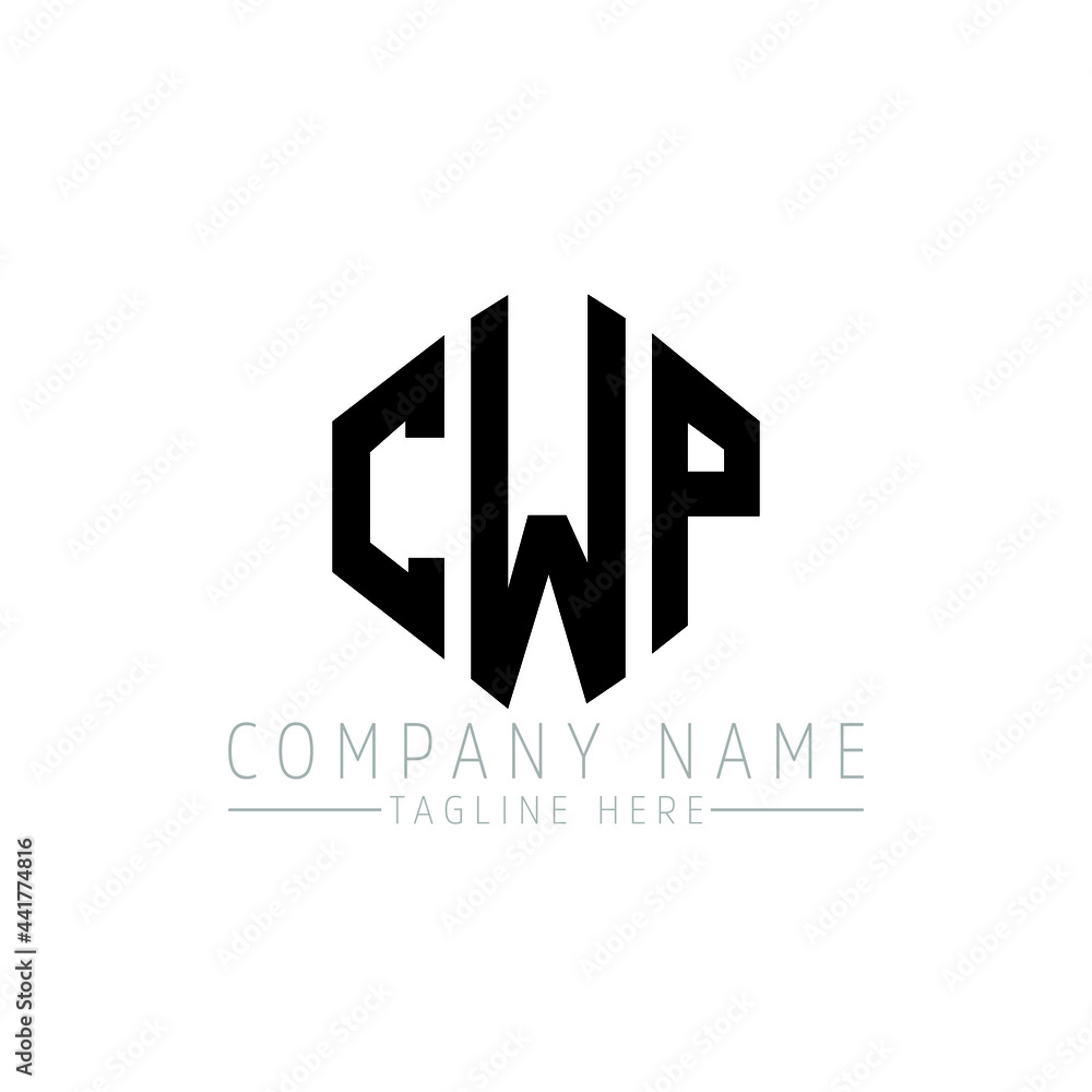 CWP letter logo design with polygon shape. CWP polygon logo monogram ...