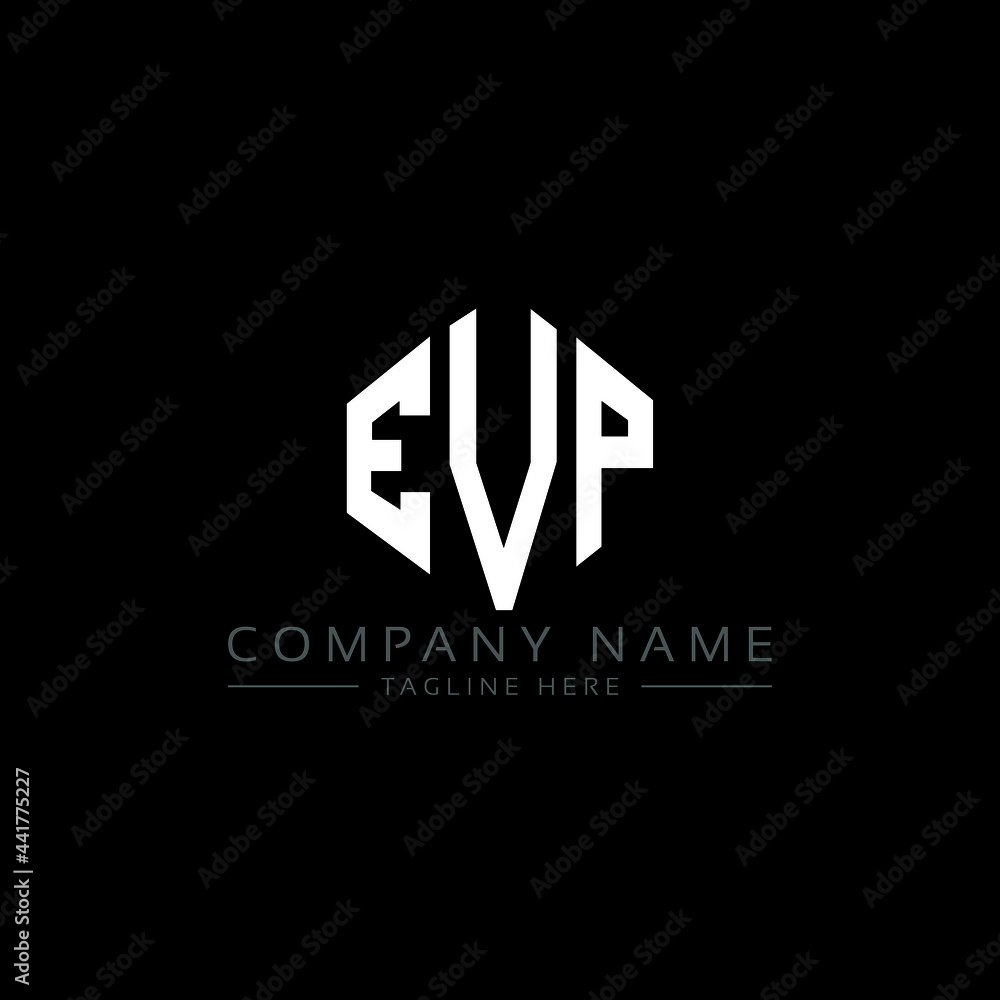 EVP letter logo design with polygon shape. EVP polygon logo monogram ...