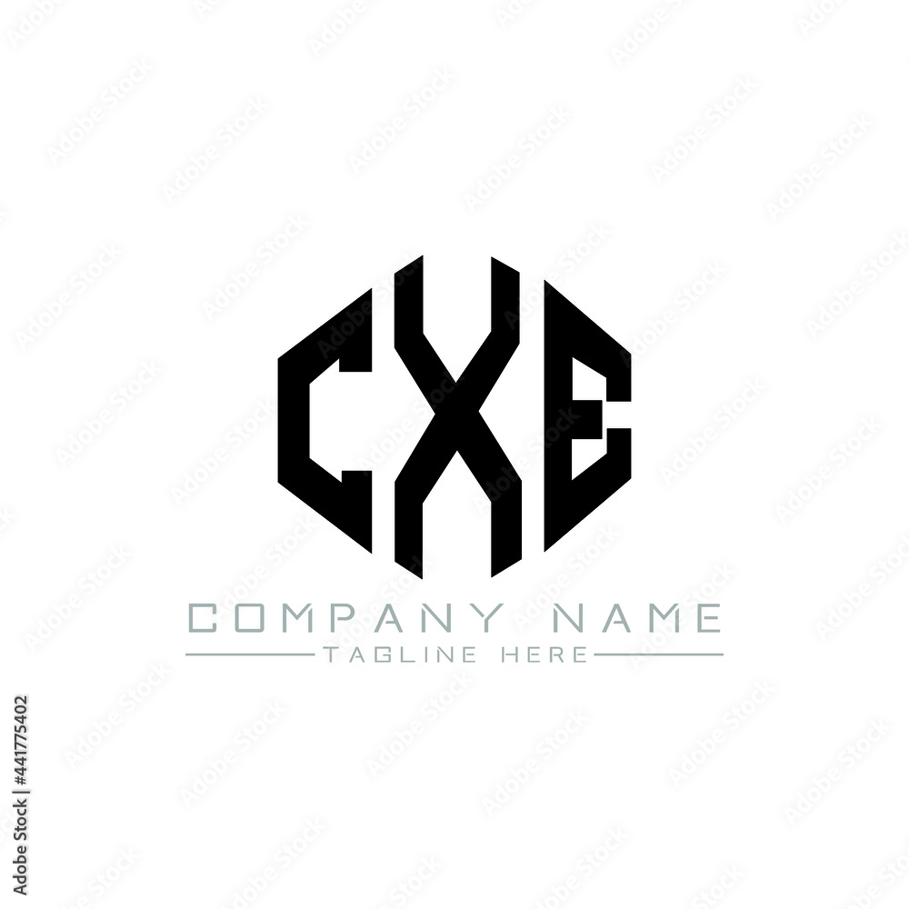 CXE letter logo design with polygon shape. CXE polygon logo monogram ...