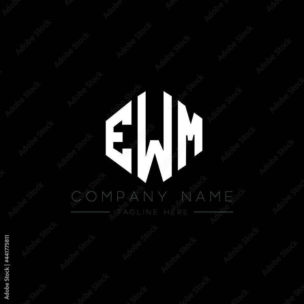 EWM letter logo design with polygon shape. EWM polygon logo monogram ...