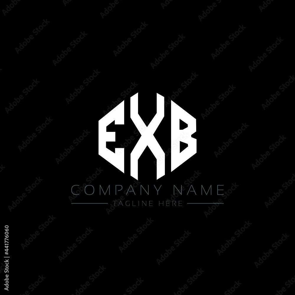 EXB letter logo design with polygon shape. EXB polygon logo monogram ...
