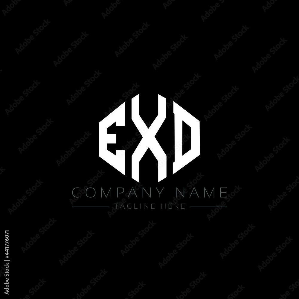 EXD letter logo design with polygon shape. EXD polygon logo monogram ...
