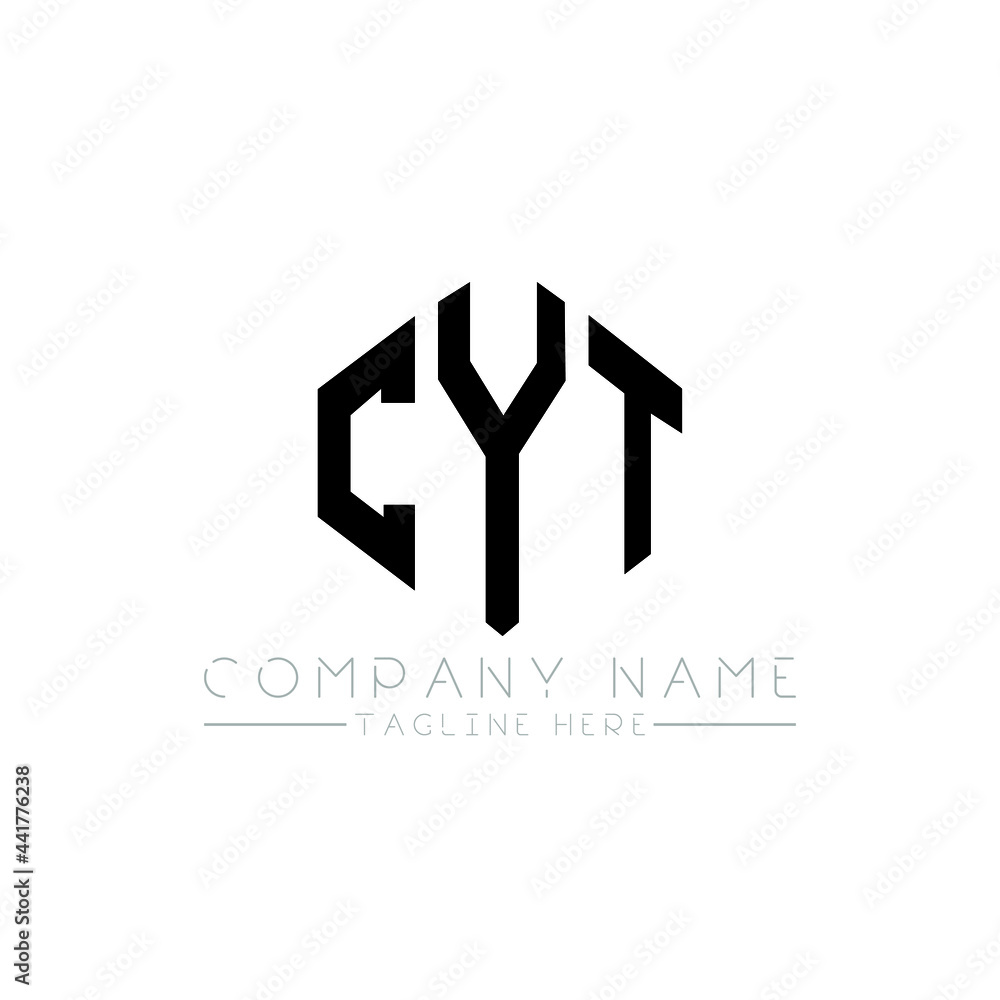 CYT letter logo design with polygon shape. CYT polygon logo monogram ...