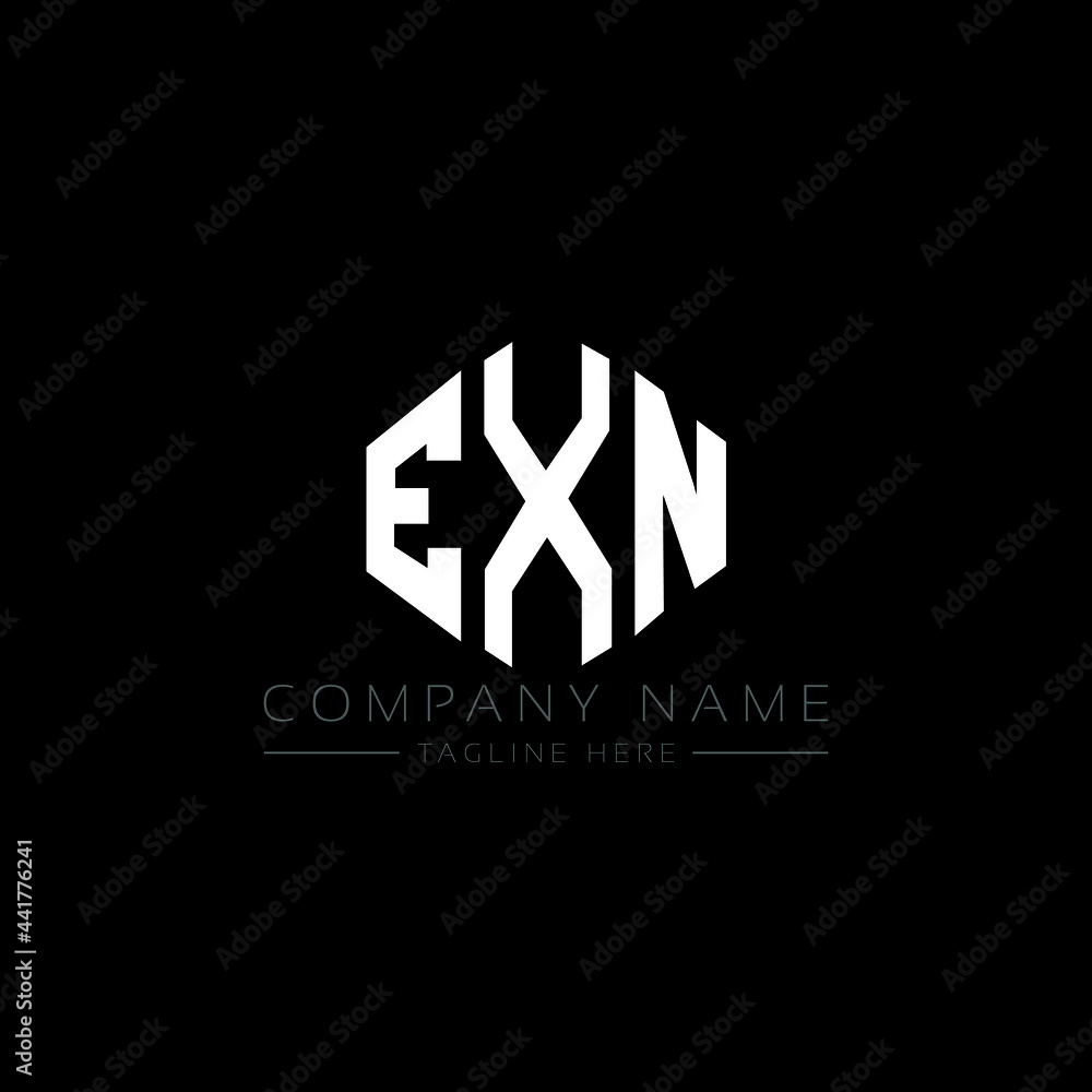 EXN letter logo design with polygon shape. EXN polygon logo monogram ...