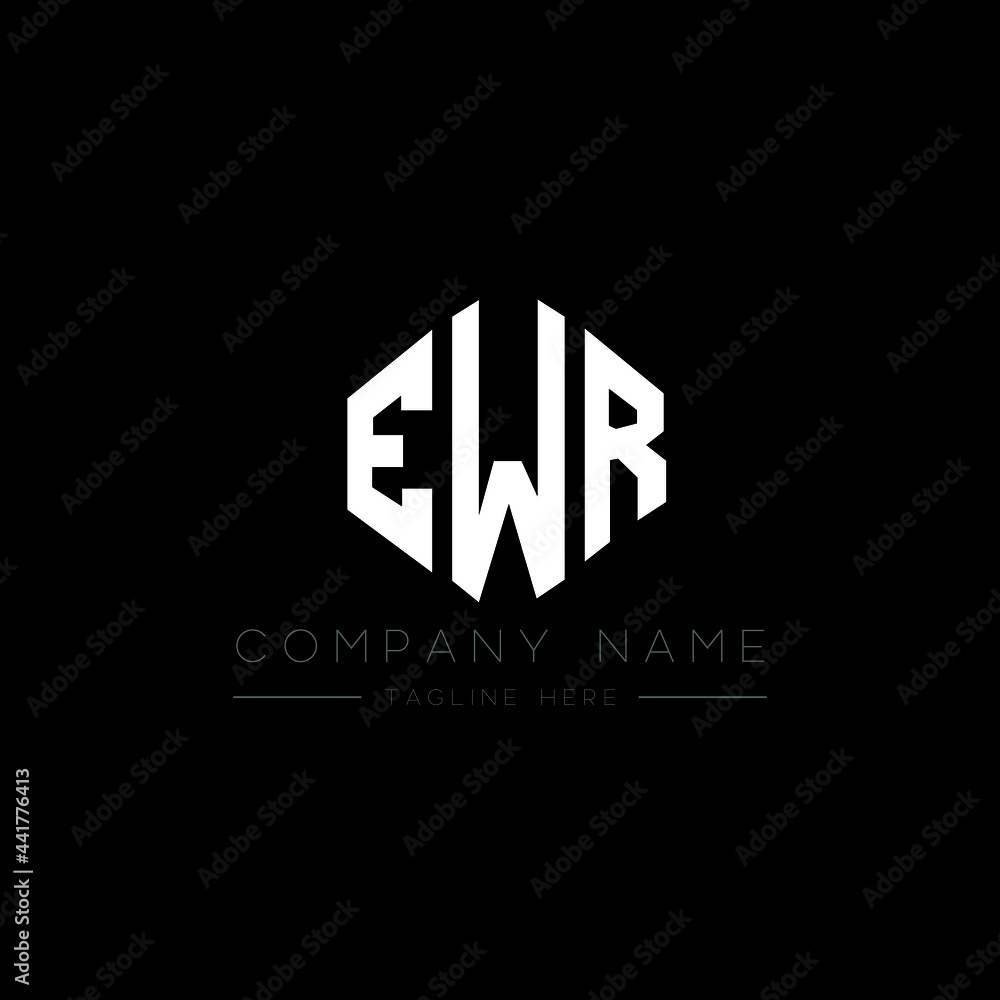EWR letter logo design with polygon shape. EWR polygon logo monogram ...
