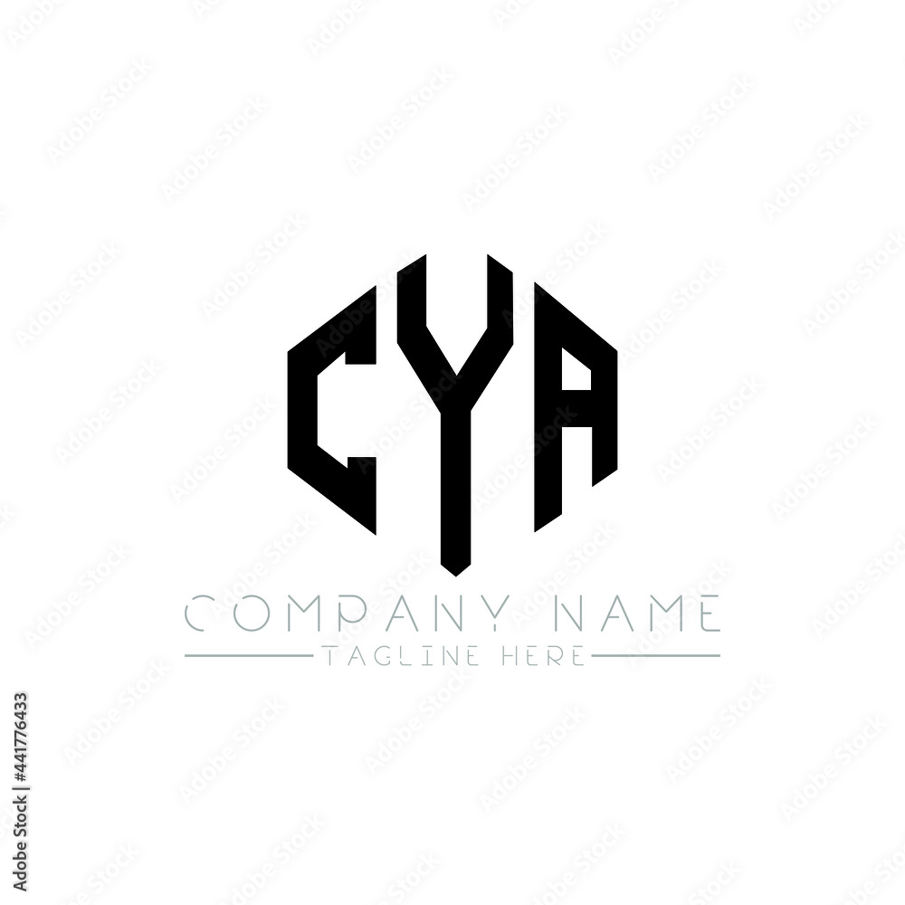 CYA letter logo design with polygon shape. CYA polygon logo monogram ...