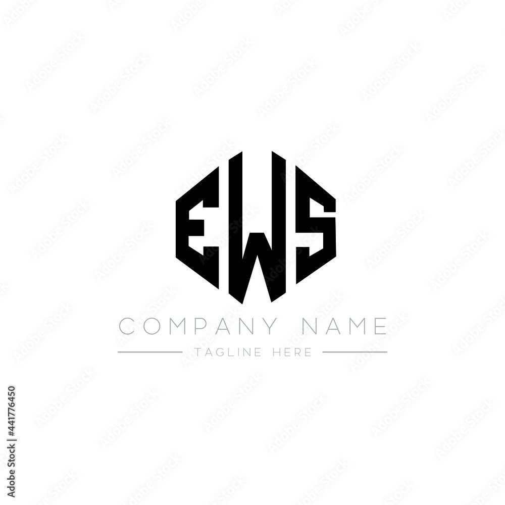 EWS letter logo design with polygon shape. EWS polygon logo monogram ...