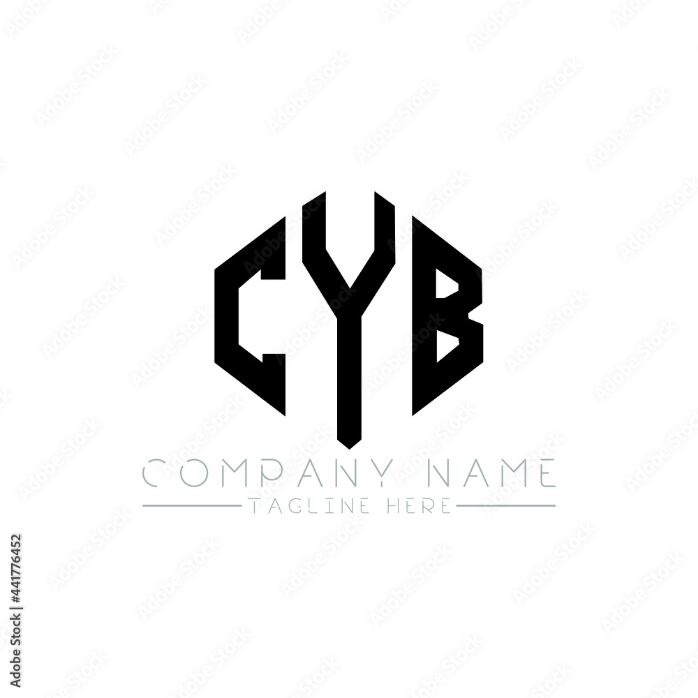 CYB letter logo design with polygon shape. CYB polygon logo monogram ...