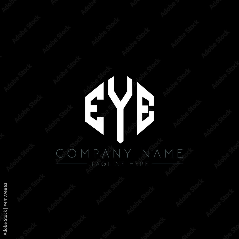 EYE letter logo design with polygon shape. EYE polygon logo monogram. EYE cube logo design. EYE ...