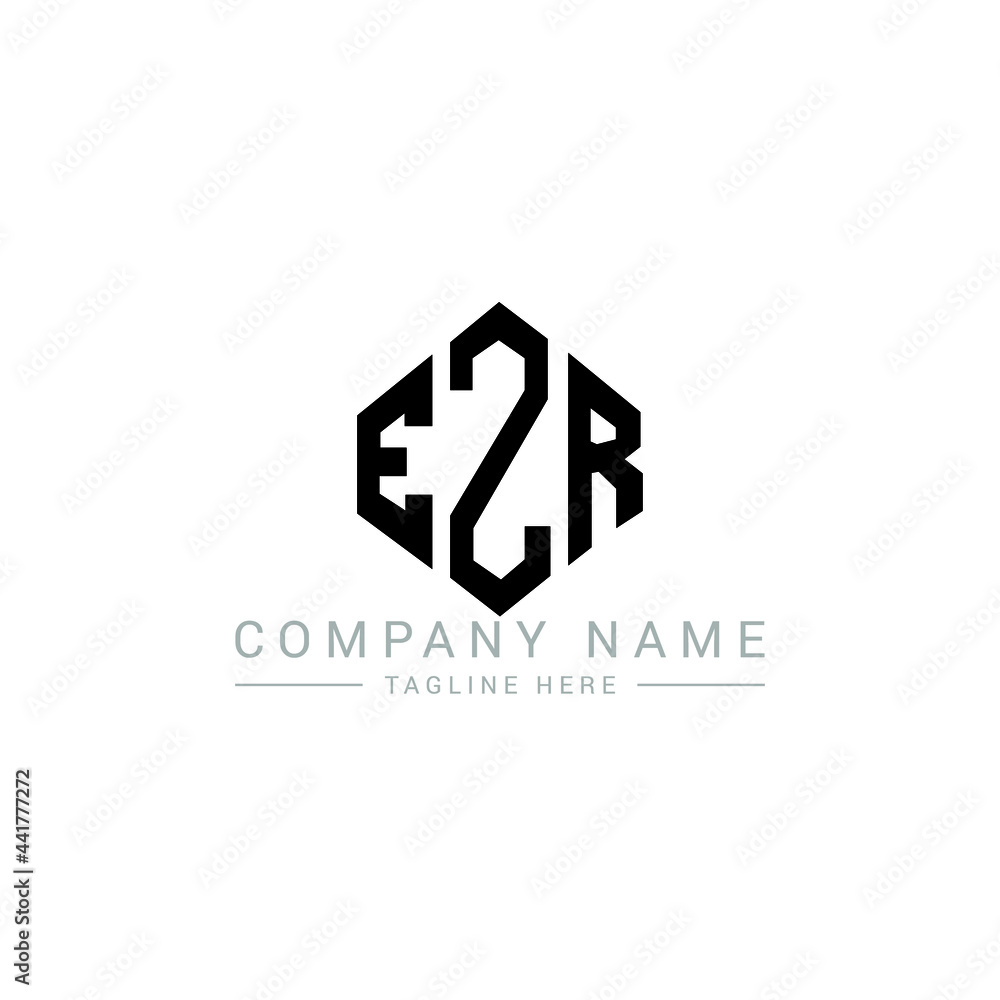 EZR letter logo design with polygon shape. EZR polygon logo monogram. EZR cube logo design. EZR ...