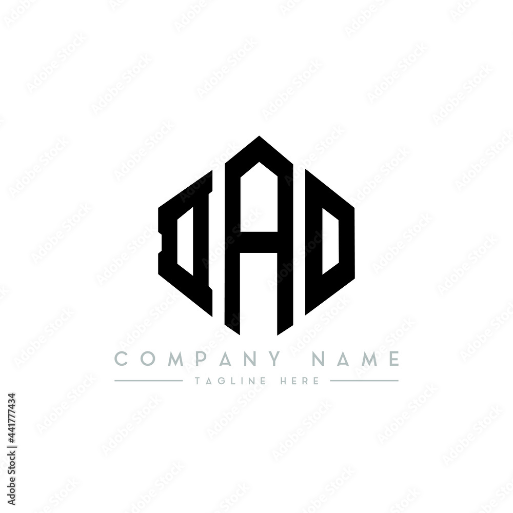 DAO letter logo design with polygon shape. DAO polygon logo monogram ...
