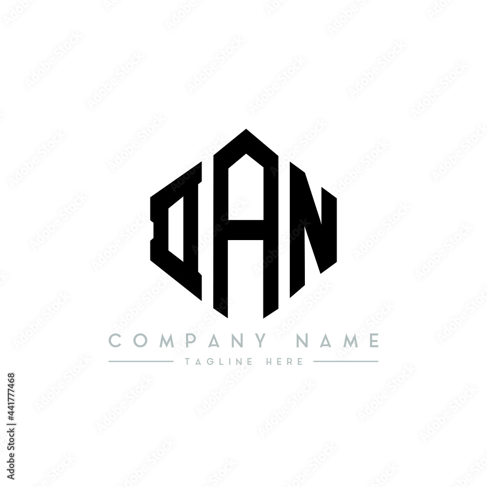 DAN letter logo design with polygon shape. DAN polygon logo monogram ...