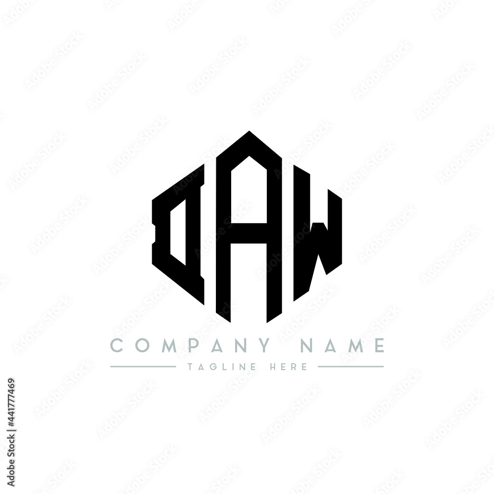 DAW letter logo design with polygon shape. DAW polygon logo monogram ...