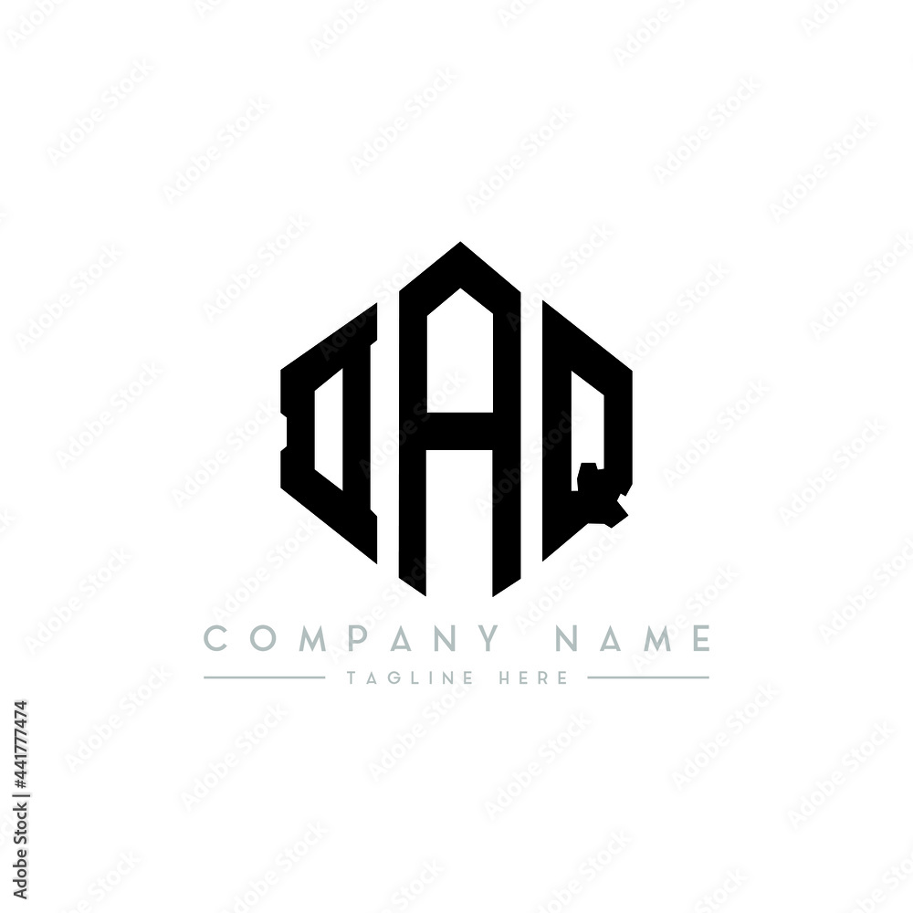 DAQ letter logo design with polygon shape. DAQ polygon logo monogram ...