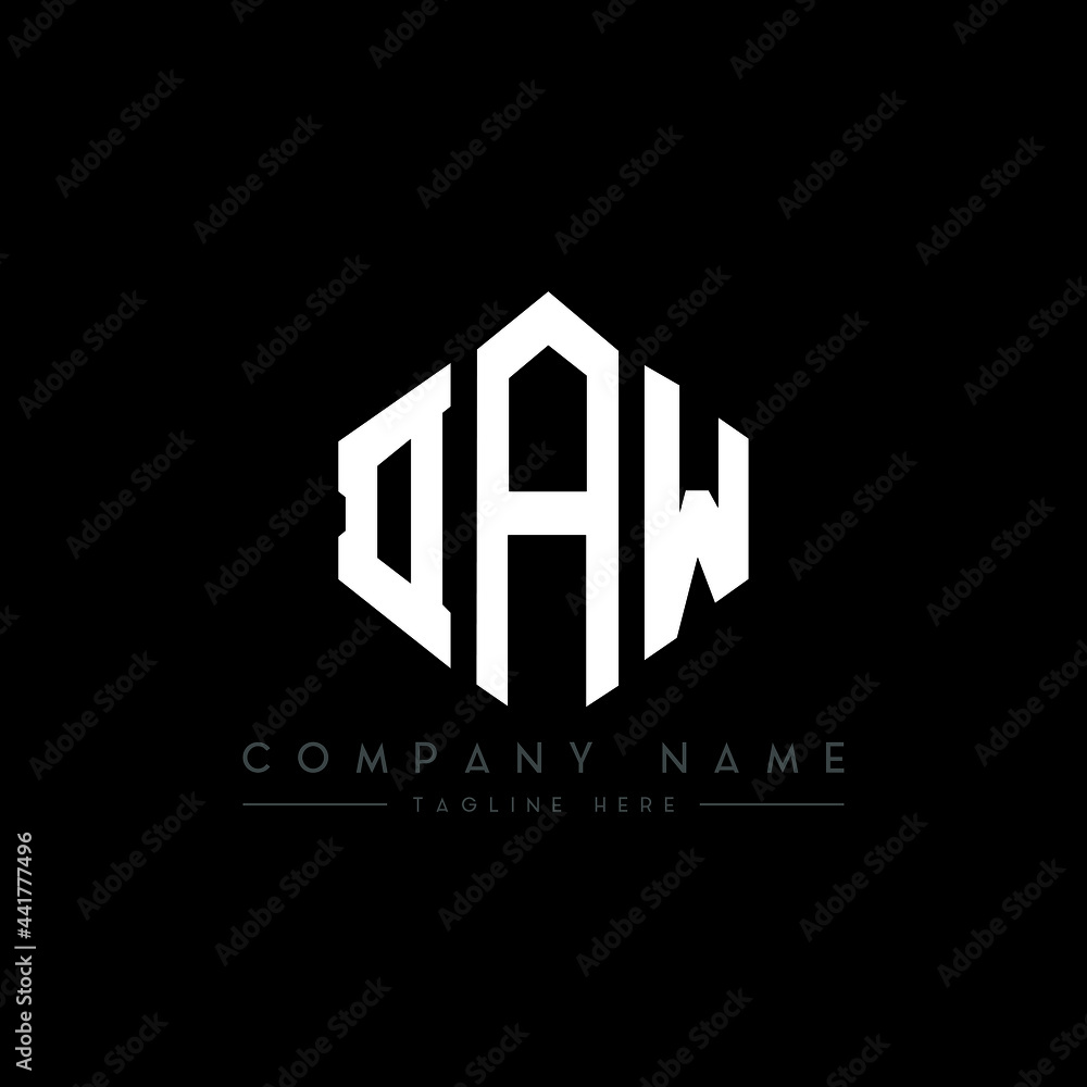 DAW letter logo design with polygon shape. DAW polygon logo monogram ...