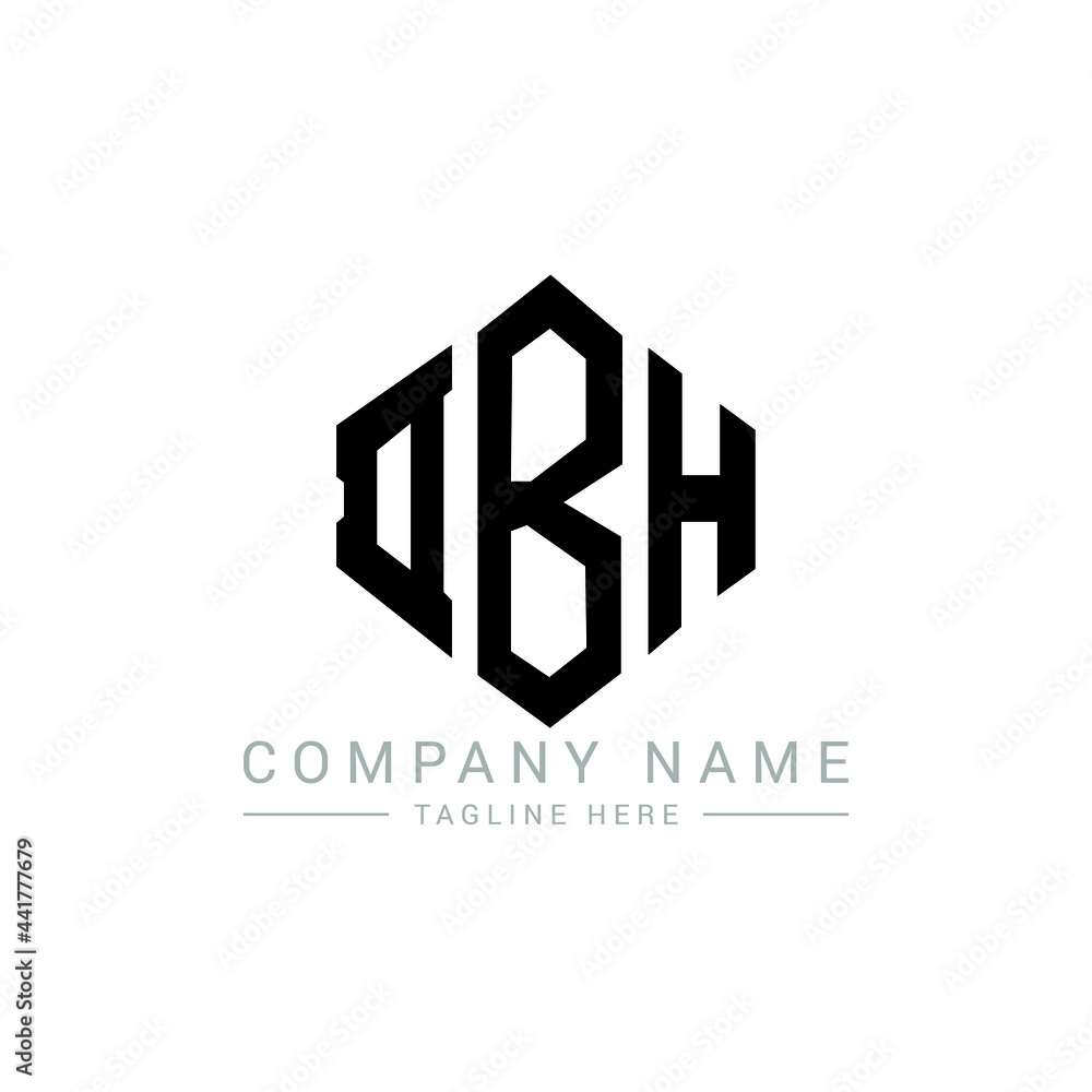 DBH letter logo design with polygon shape. DBH polygon logo monogram ...