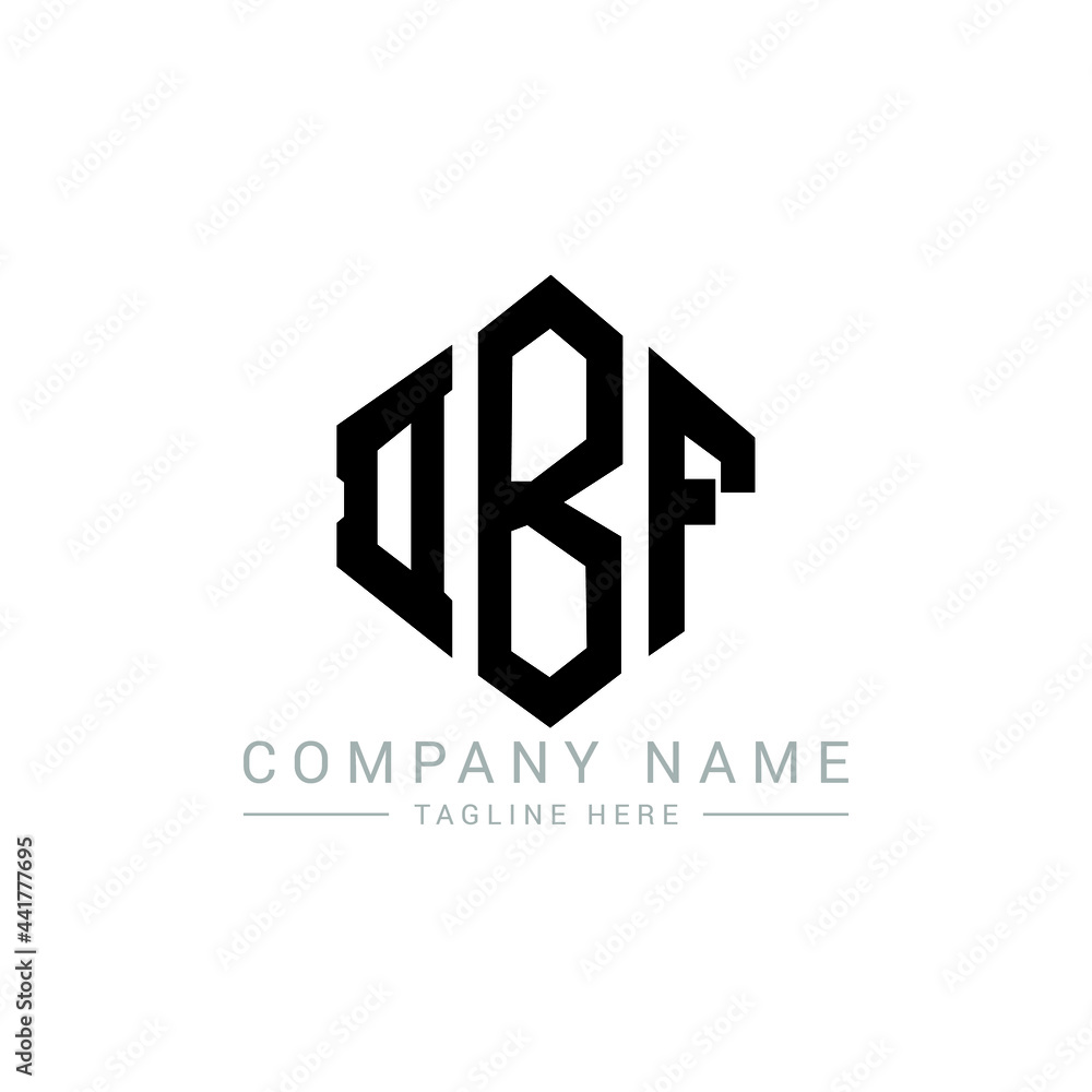 DBF letter logo design with polygon shape. DBF polygon logo monogram ...