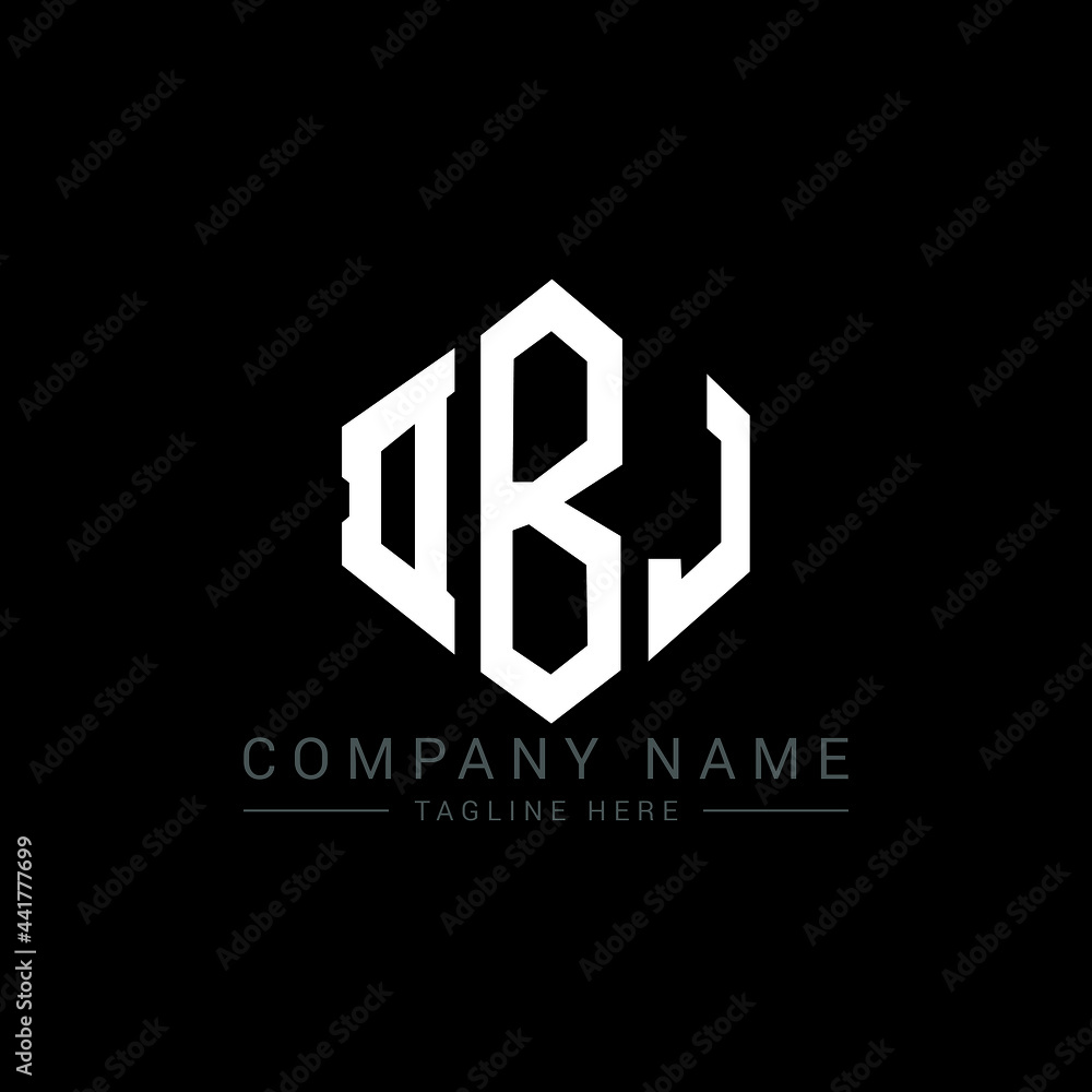 DBJ letter logo design with polygon shape. DBJ polygon logo monogram ...