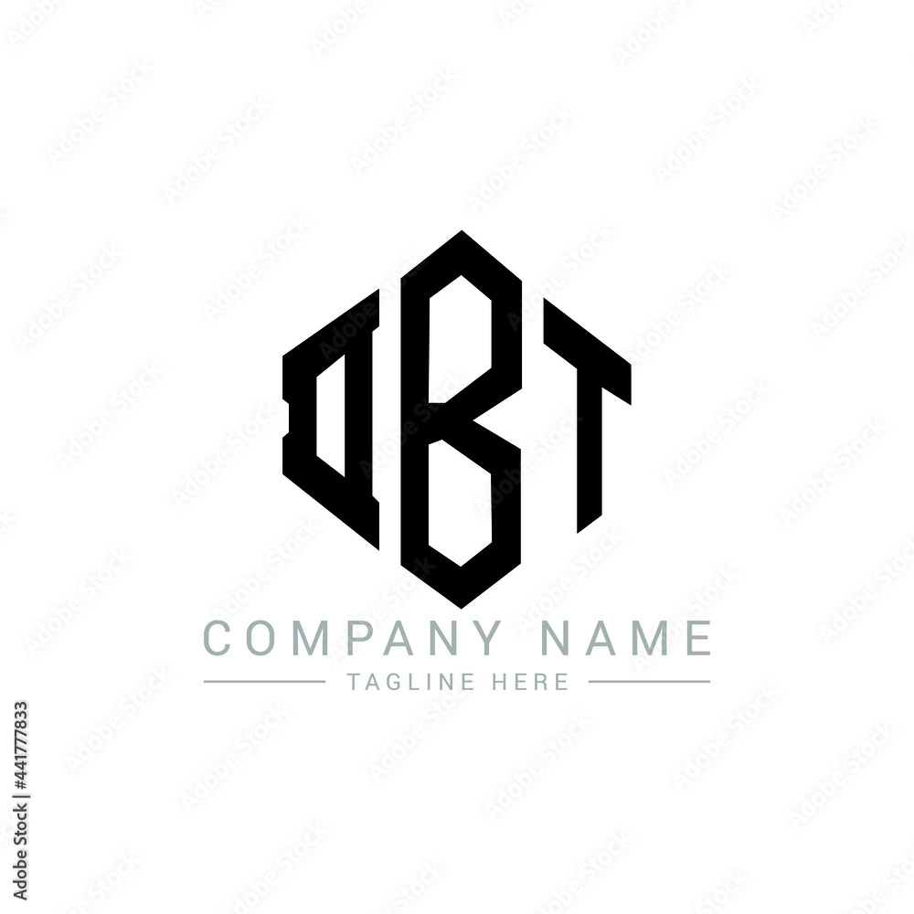 DBT letter logo design with polygon shape. DBT polygon logo monogram ...