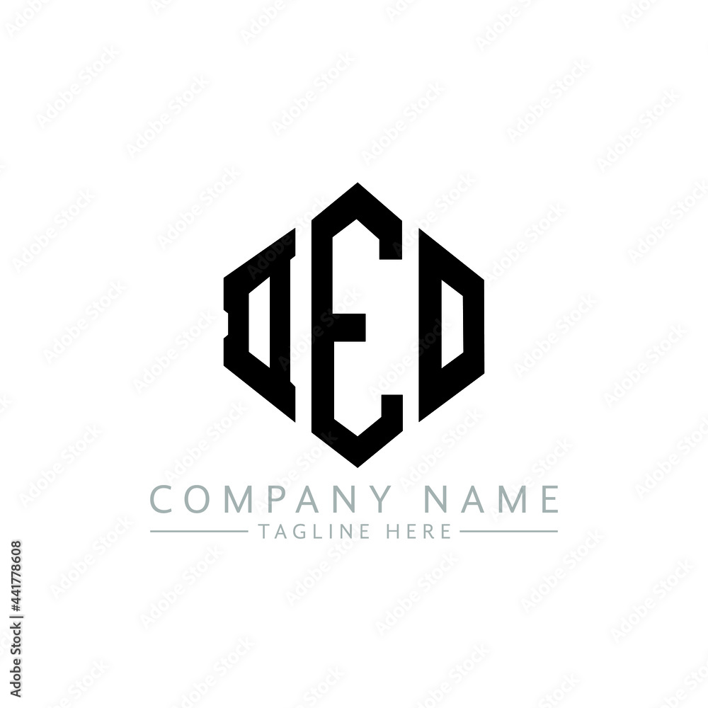 DEO letter logo design with polygon shape. DEO polygon logo monogram ...
