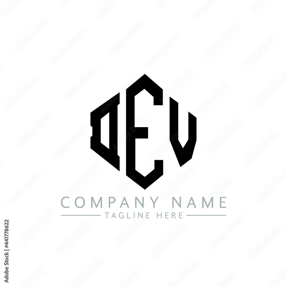Dev Letter Logo Design With Polygon Shape Dev Polygon Logo Monogram Dev Cube Logo Design Dev