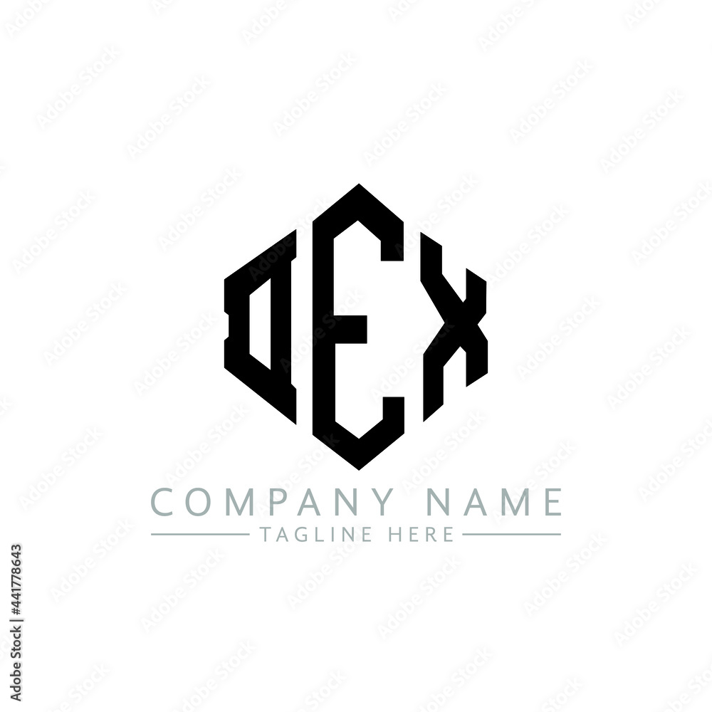 DEX letter logo design with polygon shape. DEX polygon logo monogram ...