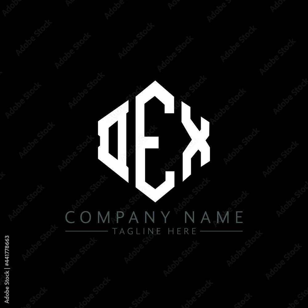 DEX letter logo design with polygon shape. DEX polygon logo monogram ...