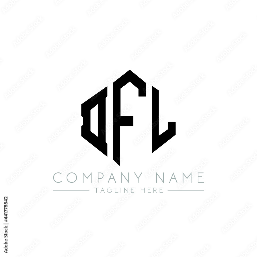 DFL letter logo design with polygon shape. DFL polygon logo monogram ...