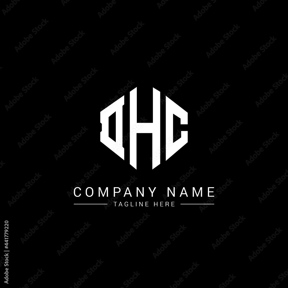 DHC letter logo design with polygon shape. DHC polygon logo monogram ...