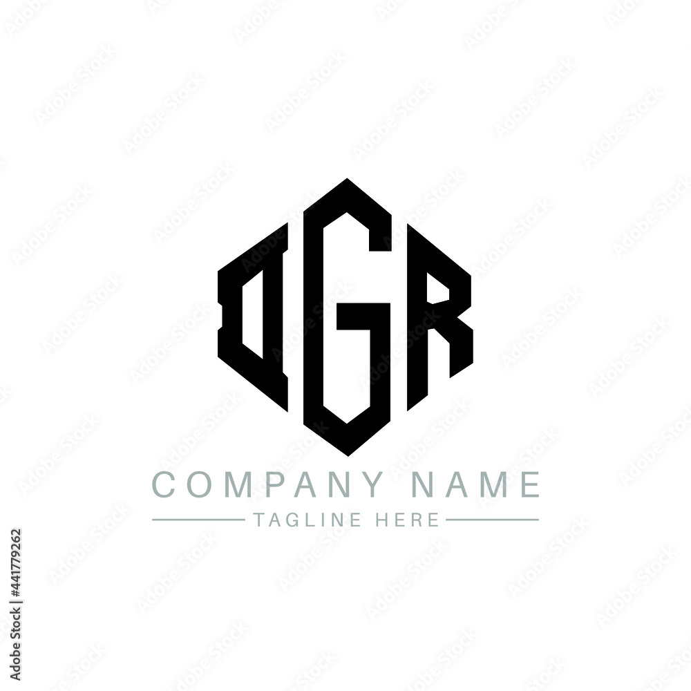 DGR letter logo design with polygon shape. DGR polygon logo monogram ...