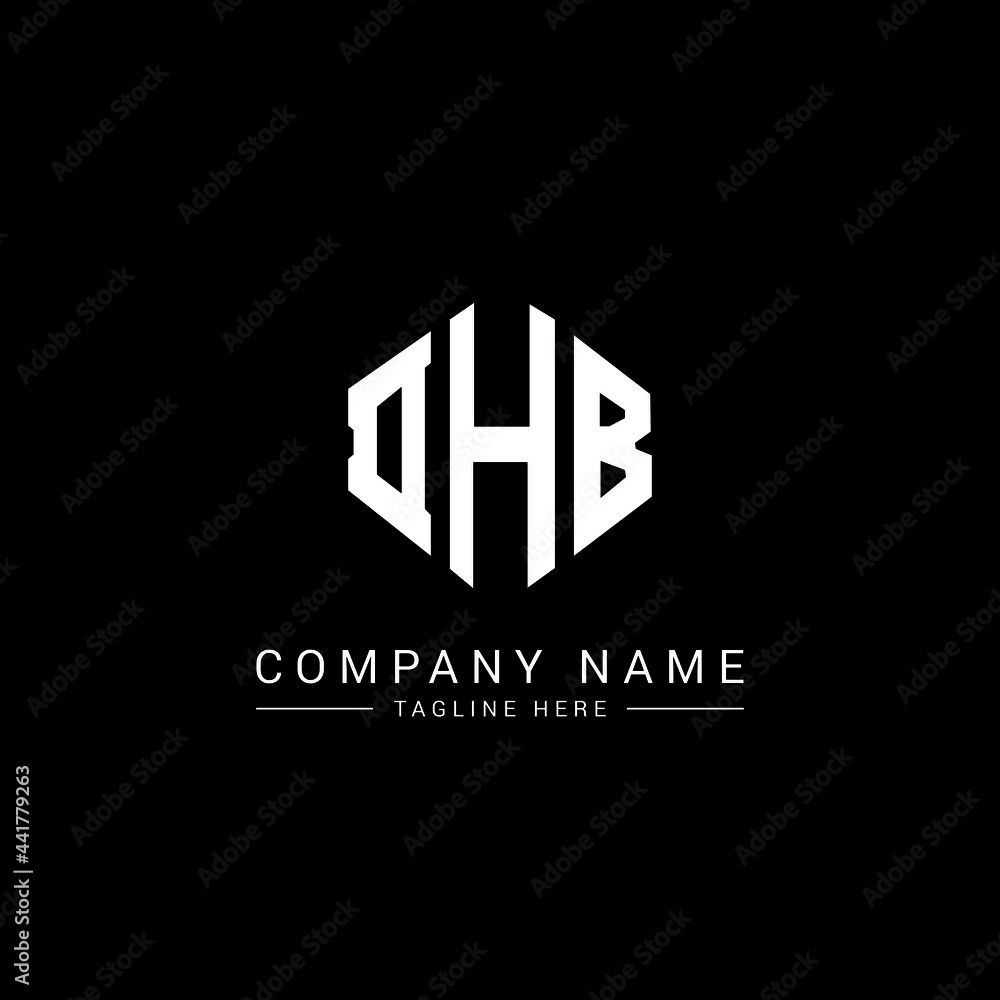DHB letter logo design with polygon shape. DHB polygon logo monogram ...