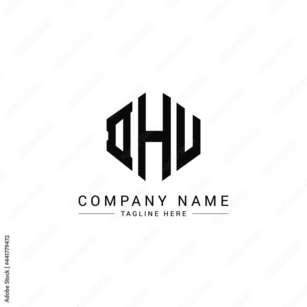 DHU letter logo design with polygon shape. DHU polygon logo monogram ...