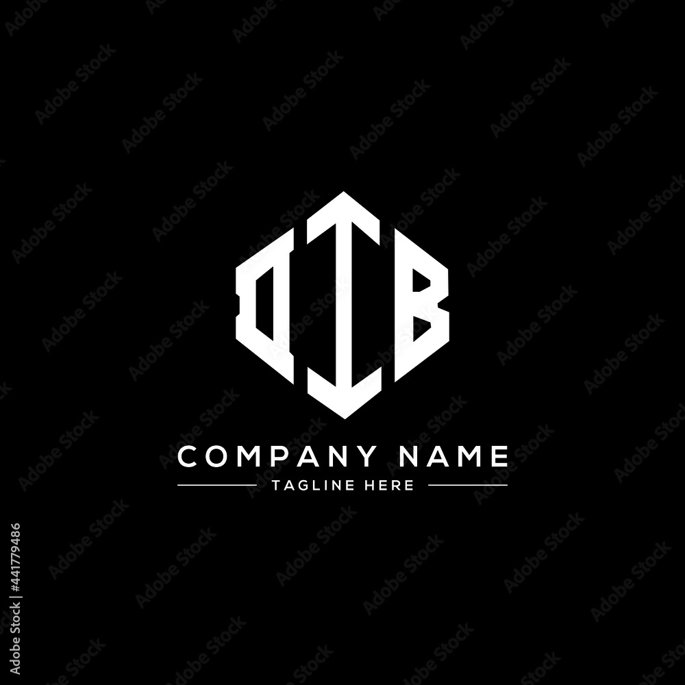 DIB letter logo design with polygon shape. DIB polygon logo monogram ...