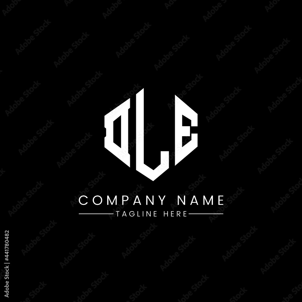DLE letter logo design with polygon shape. DLE polygon logo monogram ...