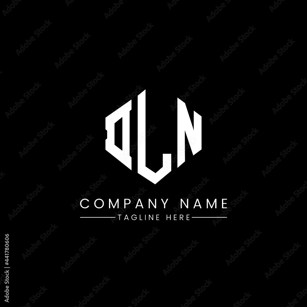 DLN letter logo design with polygon shape. DLN polygon logo monogram ...