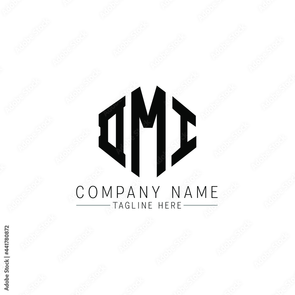 DMI letter logo design with polygon shape. DMI polygon logo monogram ...