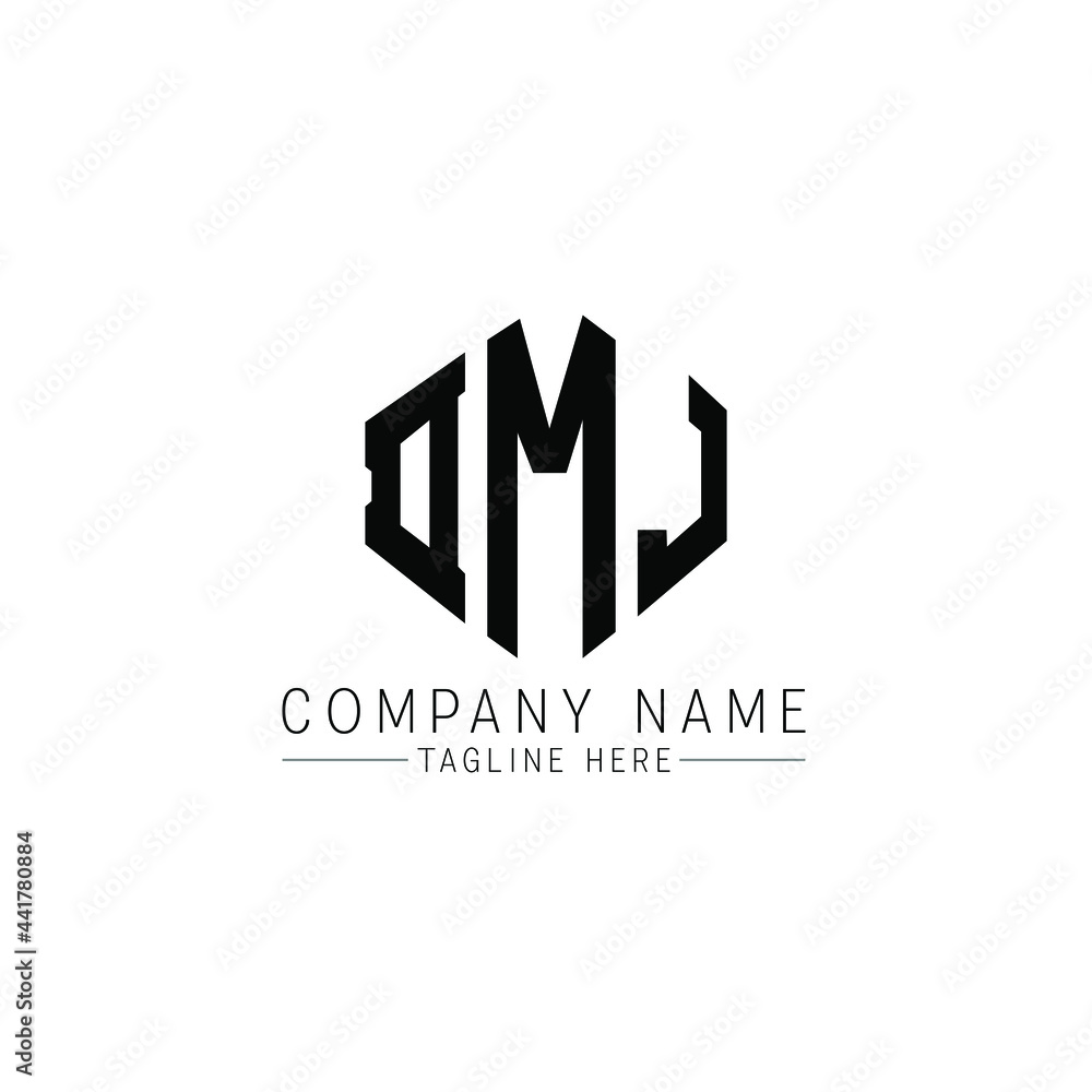 DMJ letter logo design with polygon shape. DMJ polygon logo monogram ...