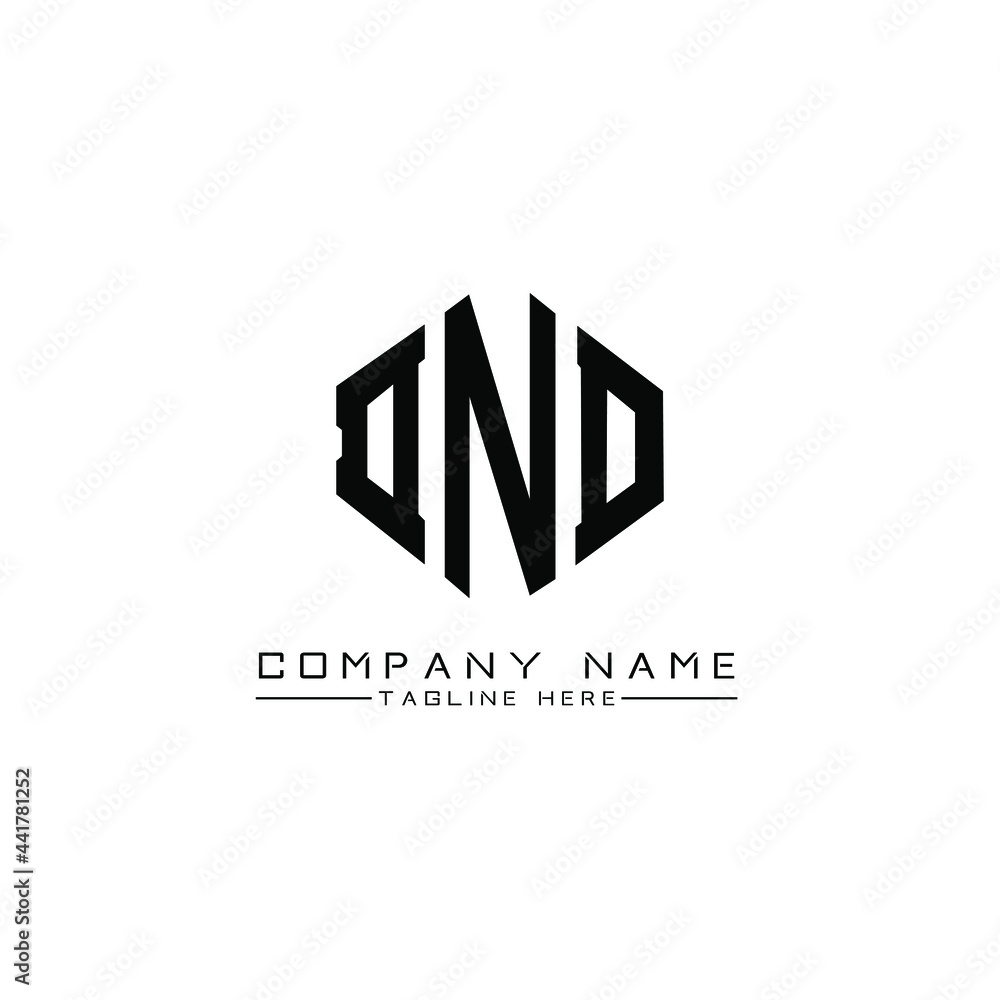 DND letter logo design with polygon shape. DND polygon logo monogram ...